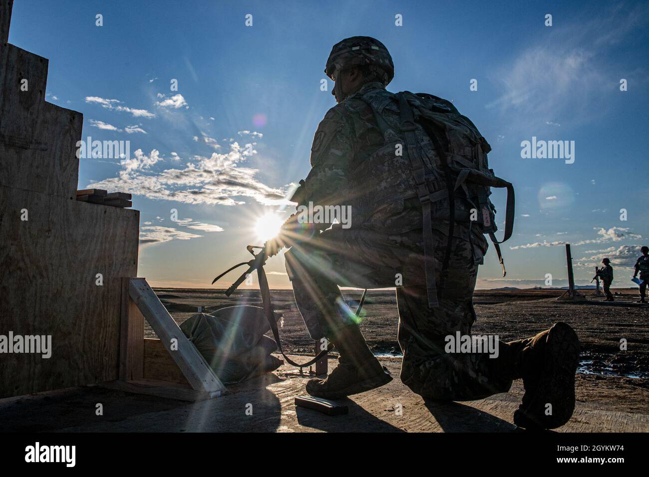 A Soldier assigned to Headquarters Support Company, 100th Brigade ...
