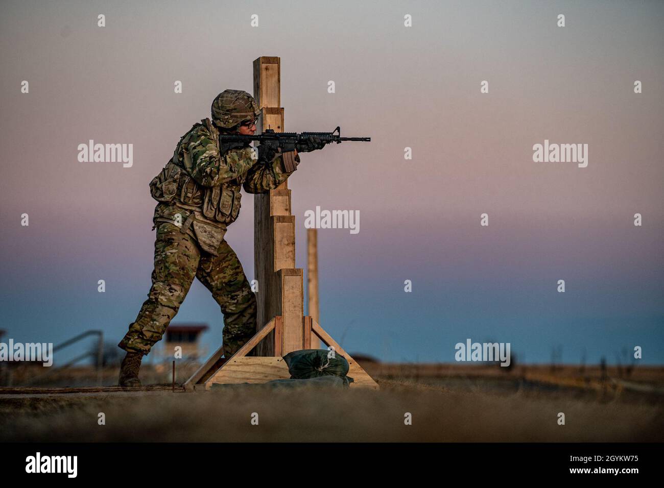 A Soldier assigned to Headquarters Support Company, 100th Brigade ...