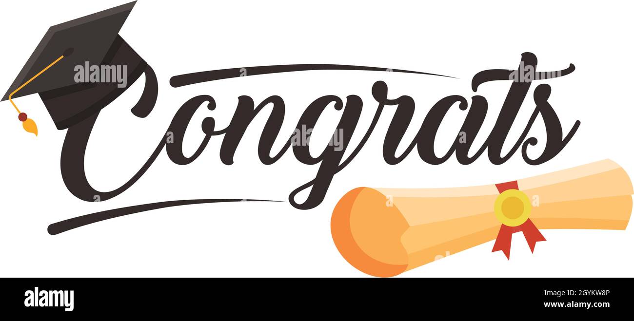 congrats graduation card with diploma Stock Vector Image & Art - Alamy