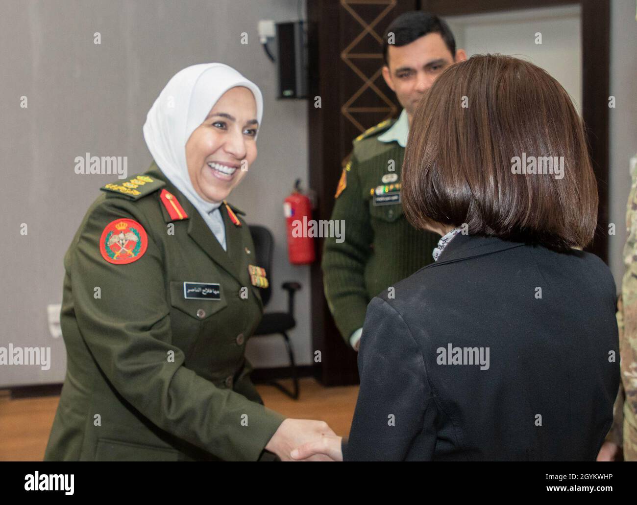 Jordan Armed Forces-Arab Army Col. Maha Al-Nasser (left), Director of ...