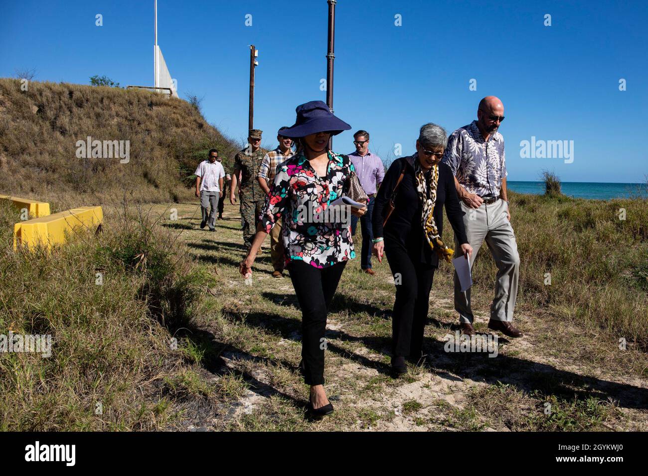 Congressional staffers walk during a tour of Pu’uloa Range, Jan. 24 ...