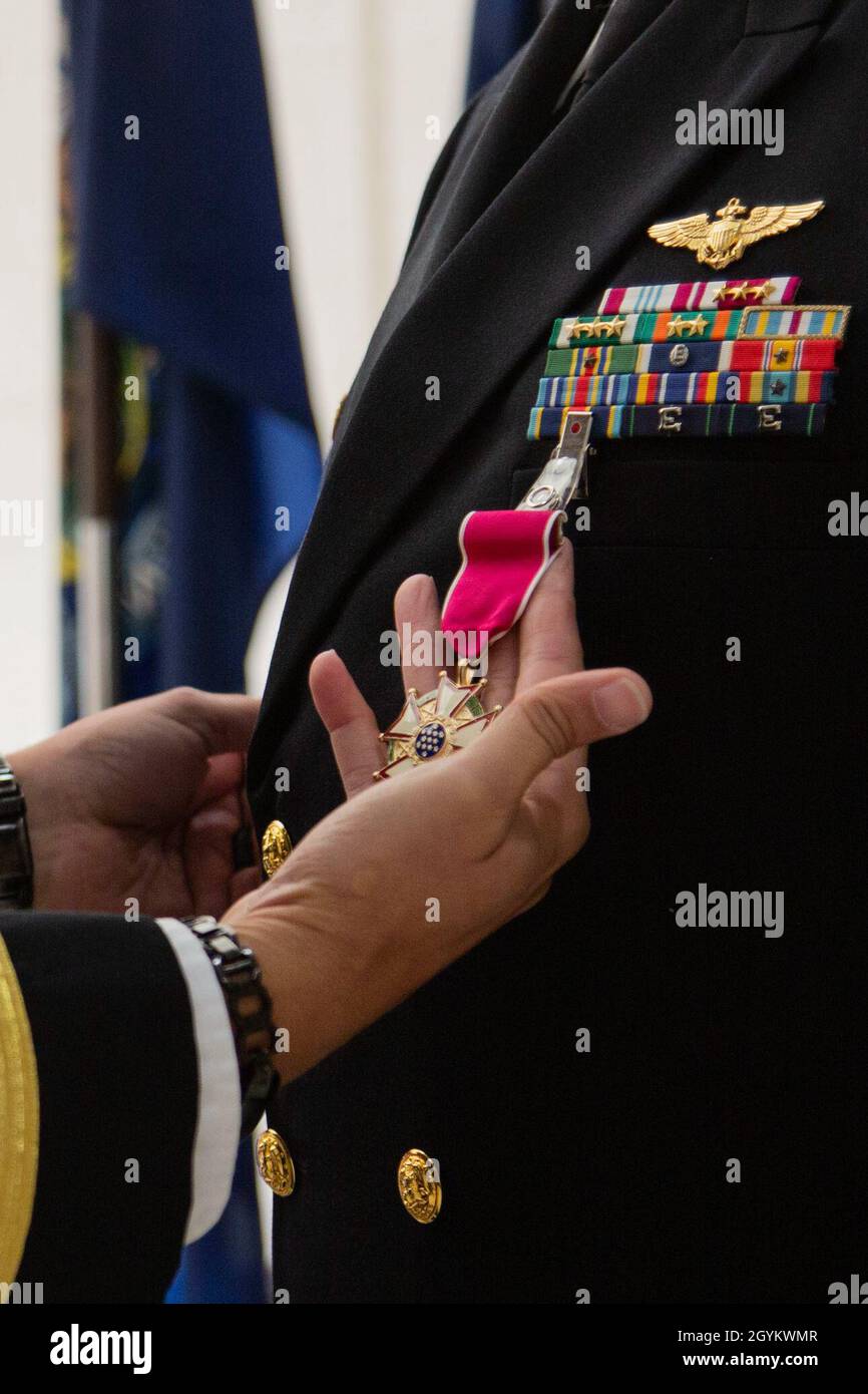U.S. Navy Capt. Samuel C. Bryant, off-going commanding officer, Naval ...