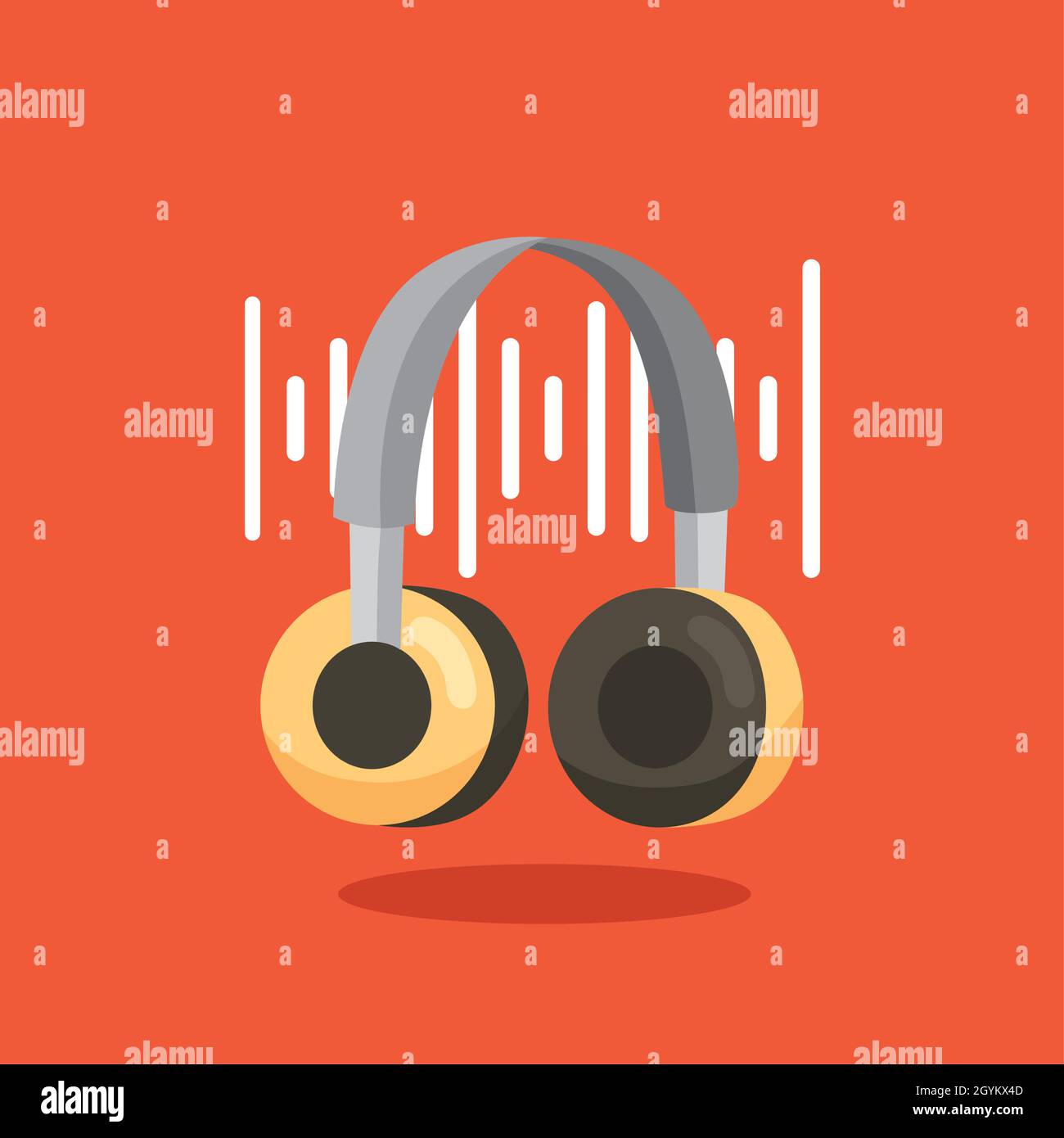 headphone device with spectrum poster Stock Vector Image & Art - Alamy