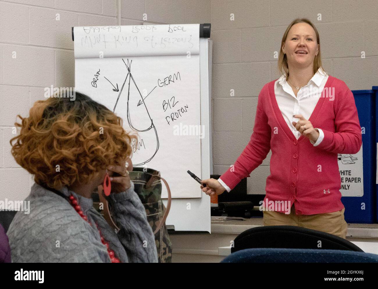 Fort Jackson Army Wellness Center Health Educator Stephanie Dean draws ...