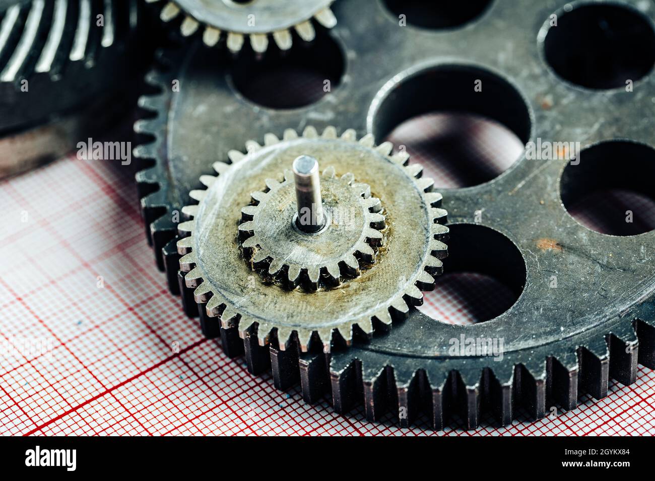 Gears from an old industrial machine Stock Photo - Alamy