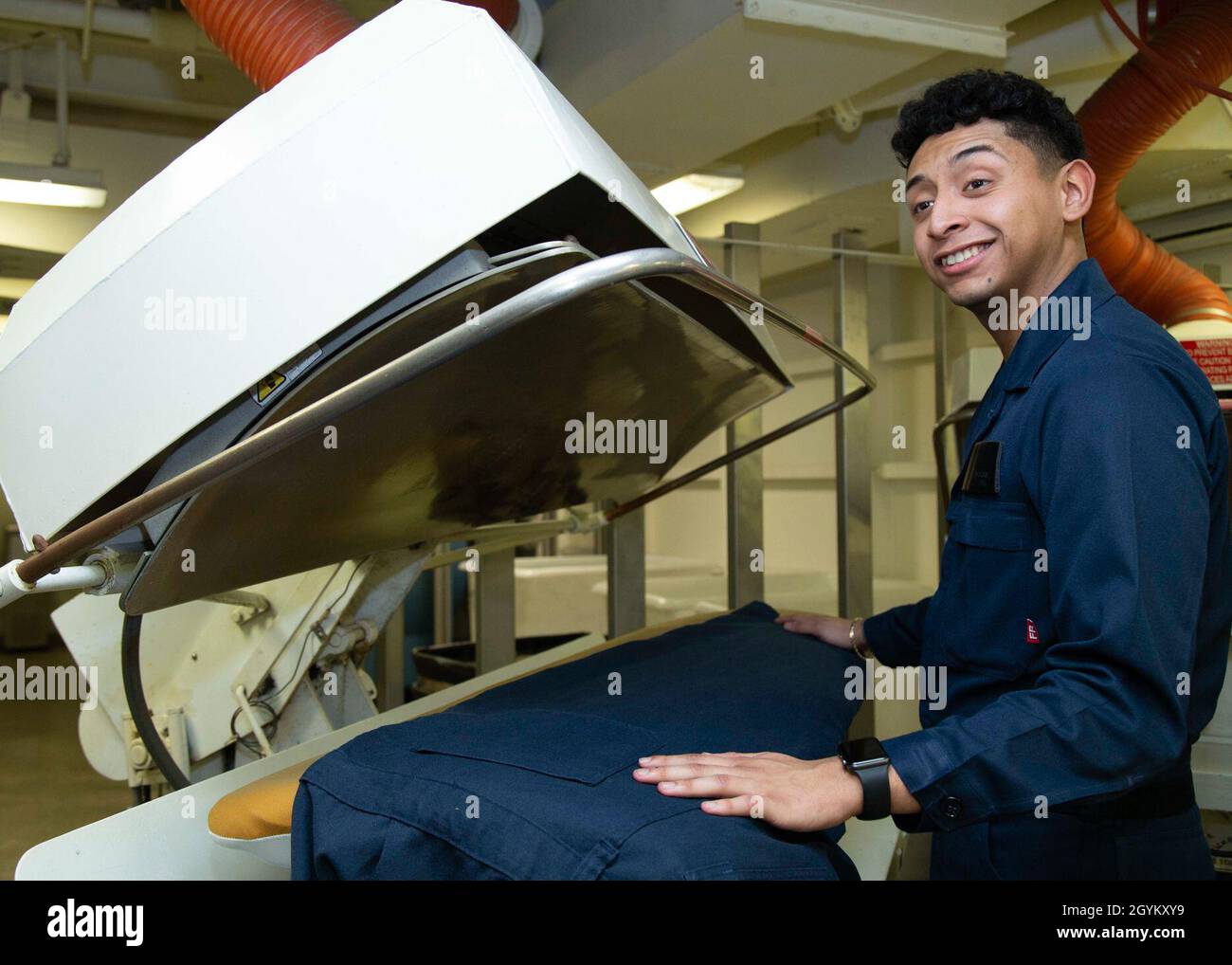 ATLANTIC OCEAN (Jan. 24, 2020) Seaman Isreal Salazar, from Los Angeles ...