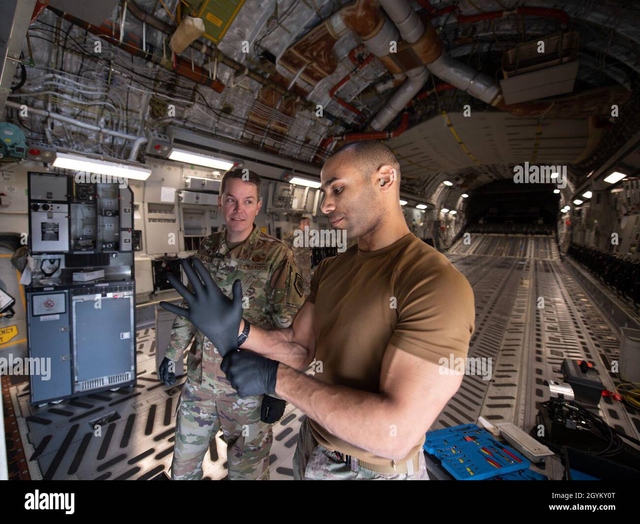 U.S. Air Force Staff Sgt. Matthew Indelcato, right, 860th Maintenance ...