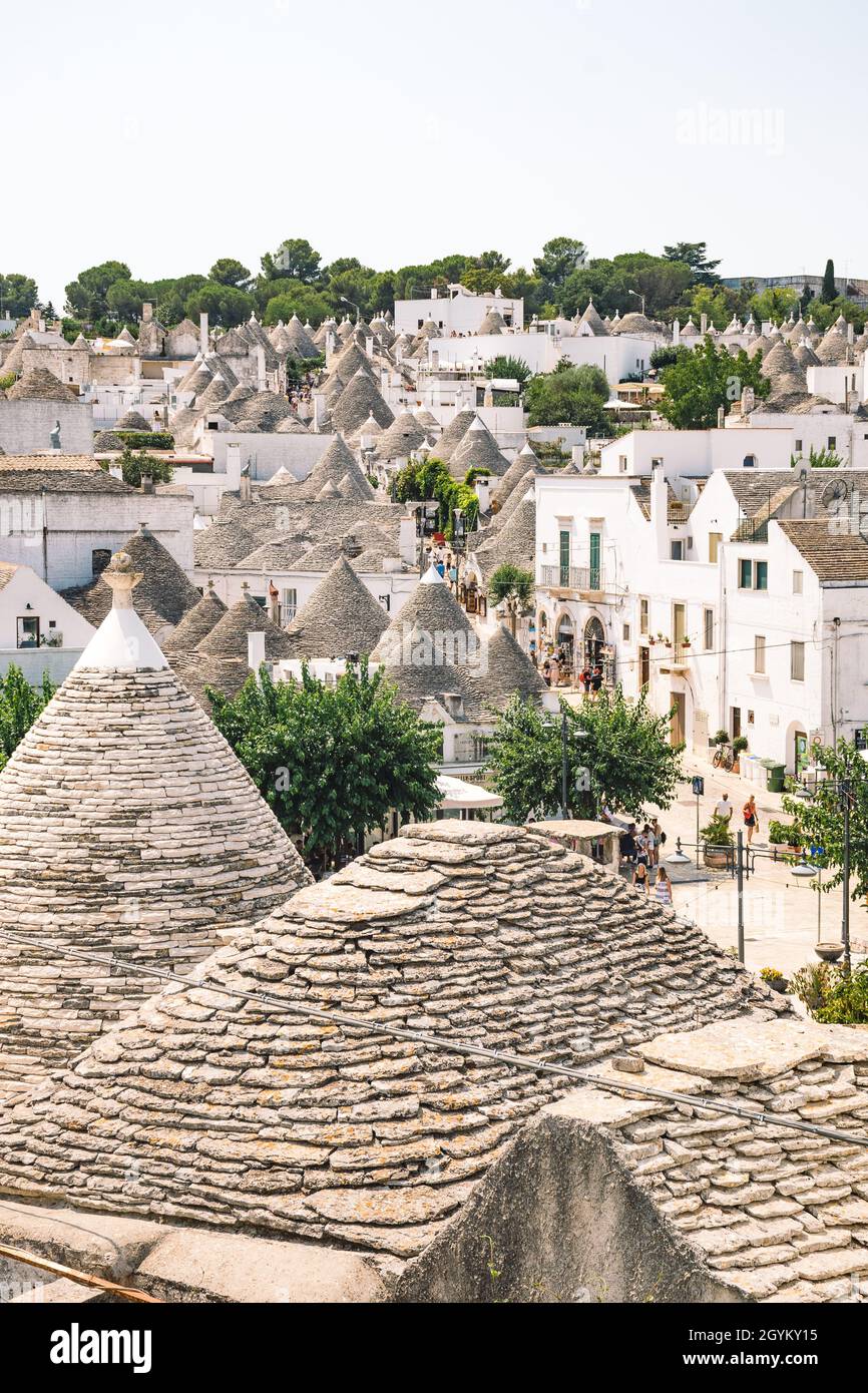 Panoramic view of beautiful Trulli, traditional Apulian dry stone hut ...