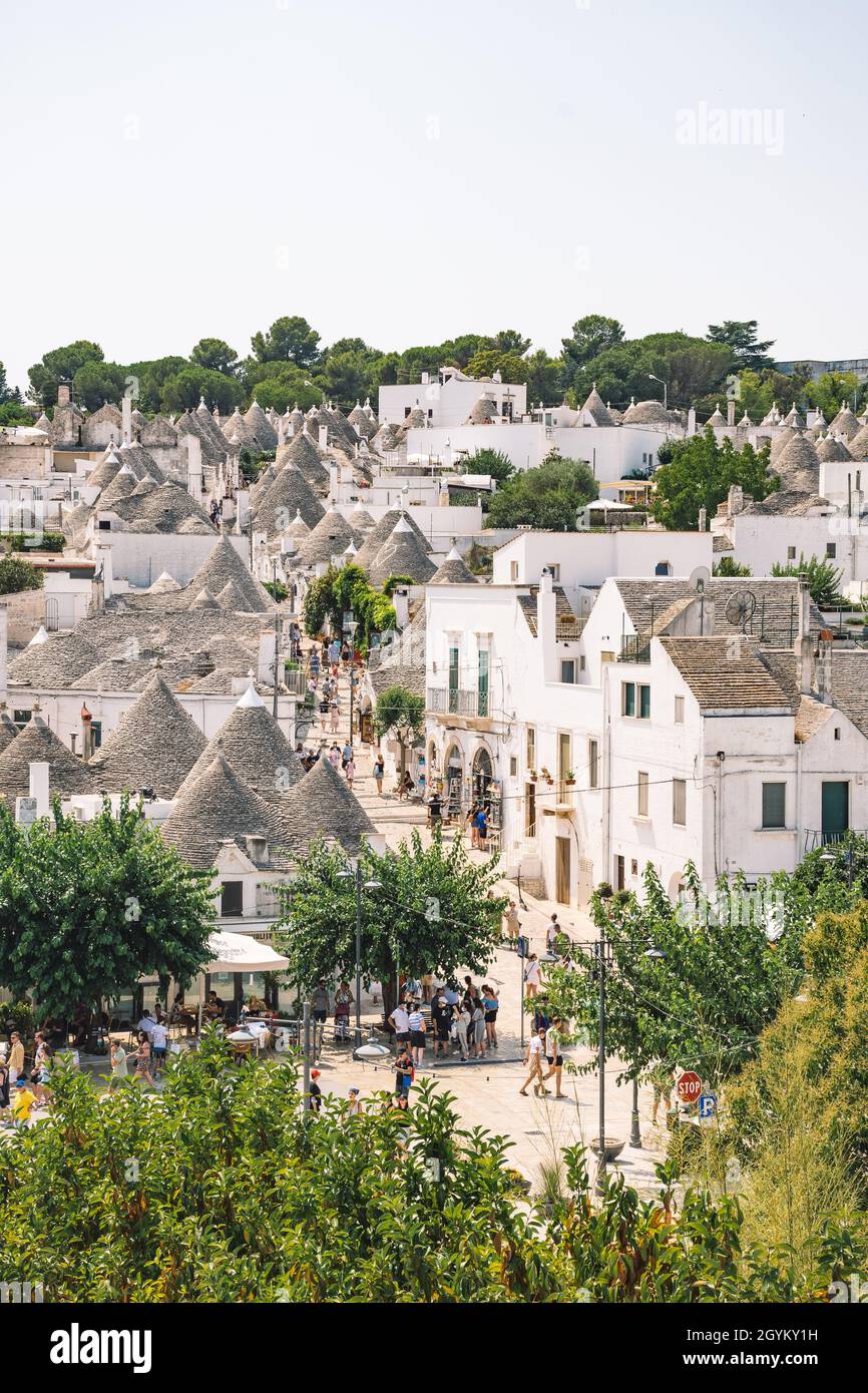Panoramic view of beautiful Trulli, traditional Apulian dry stone hut ...