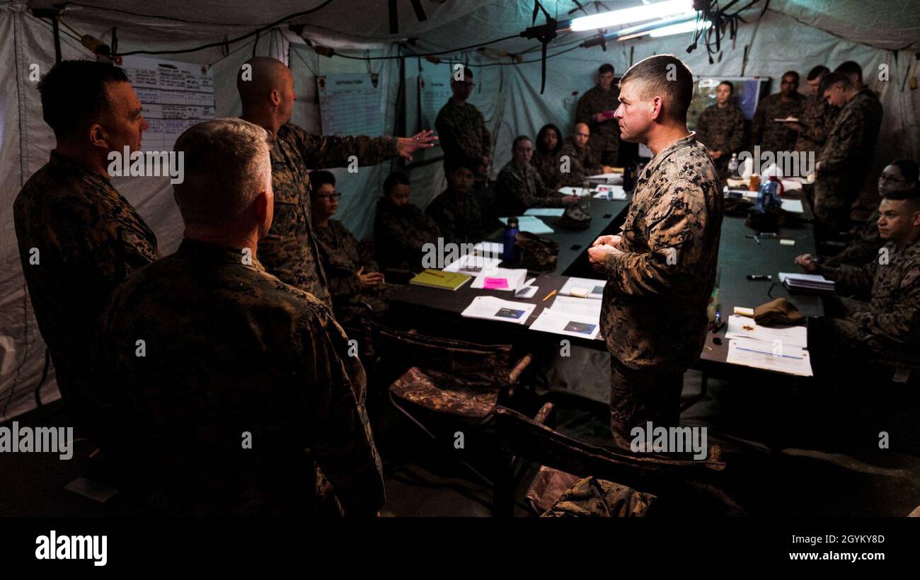 U.S. Marine Corps Brig. Gen. Kevin J. Stewart (third left), commanding ...