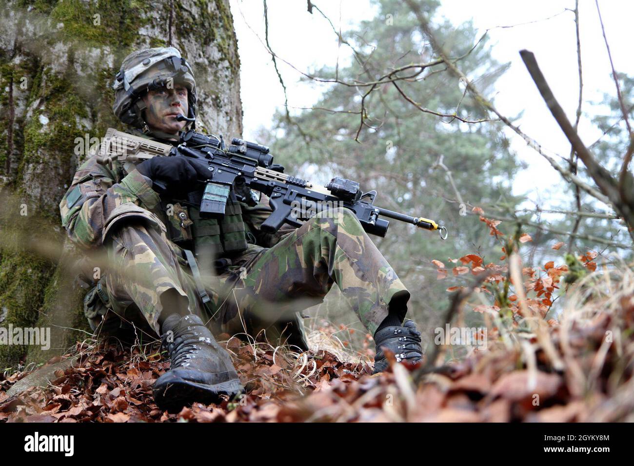 A Dutch Soldier provides security during Combined Resolve XIII at The ...