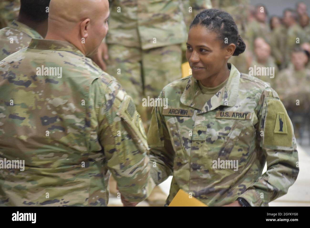 Spc. Timoya J. Archer, 77th Sustainment Brigade, graduates the Basic ...