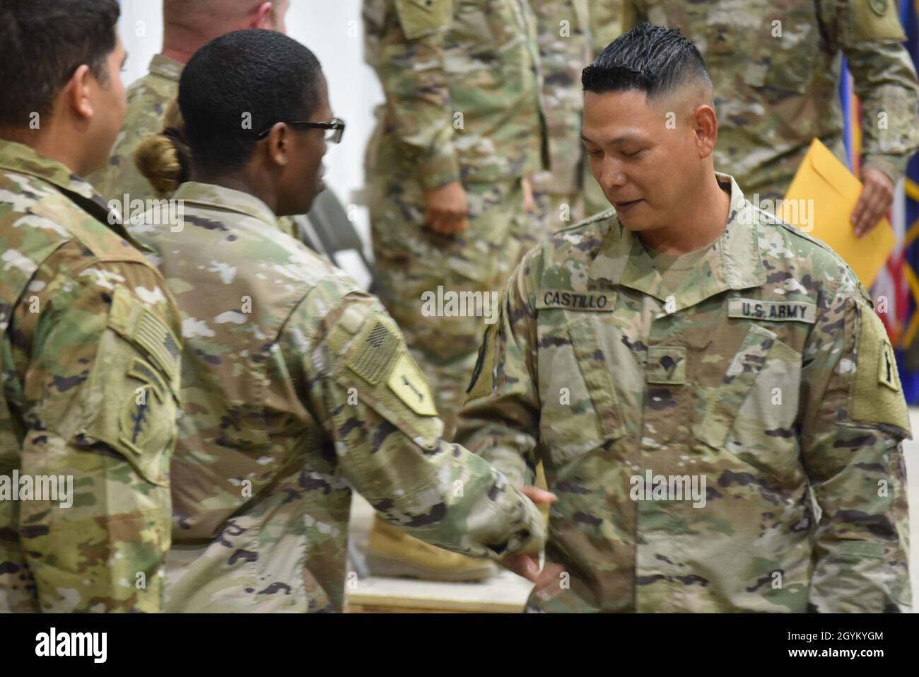 Spc. Wyjan B. Castillo, 77th Sustainment Brigade, graduates the Basic ...