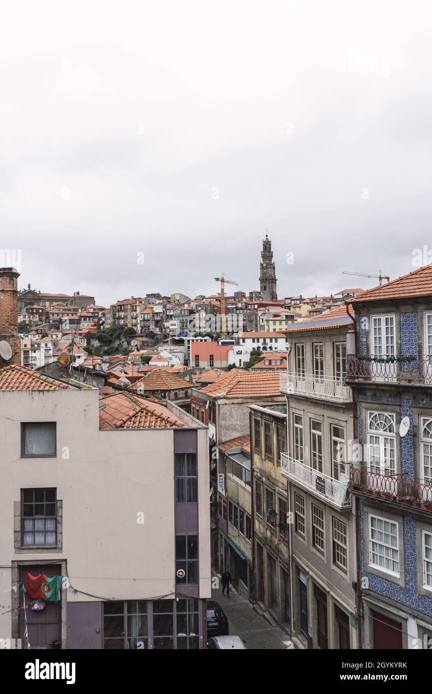 Vertical shot of beautiful buildings in the town Porto in Portugal ...