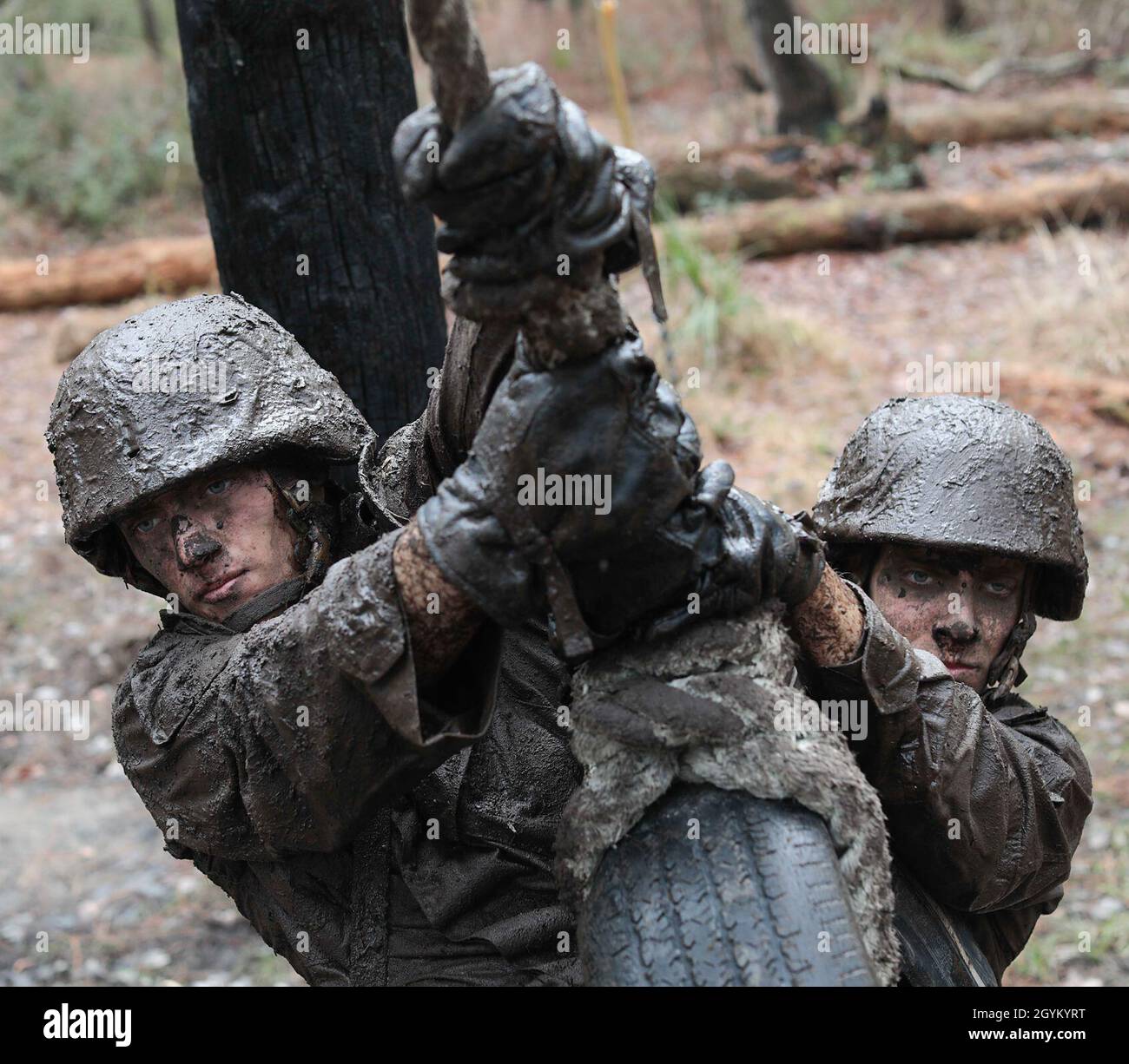 Recruits with Alpha Company, 1st Recruit Training Battalion, navigate ...