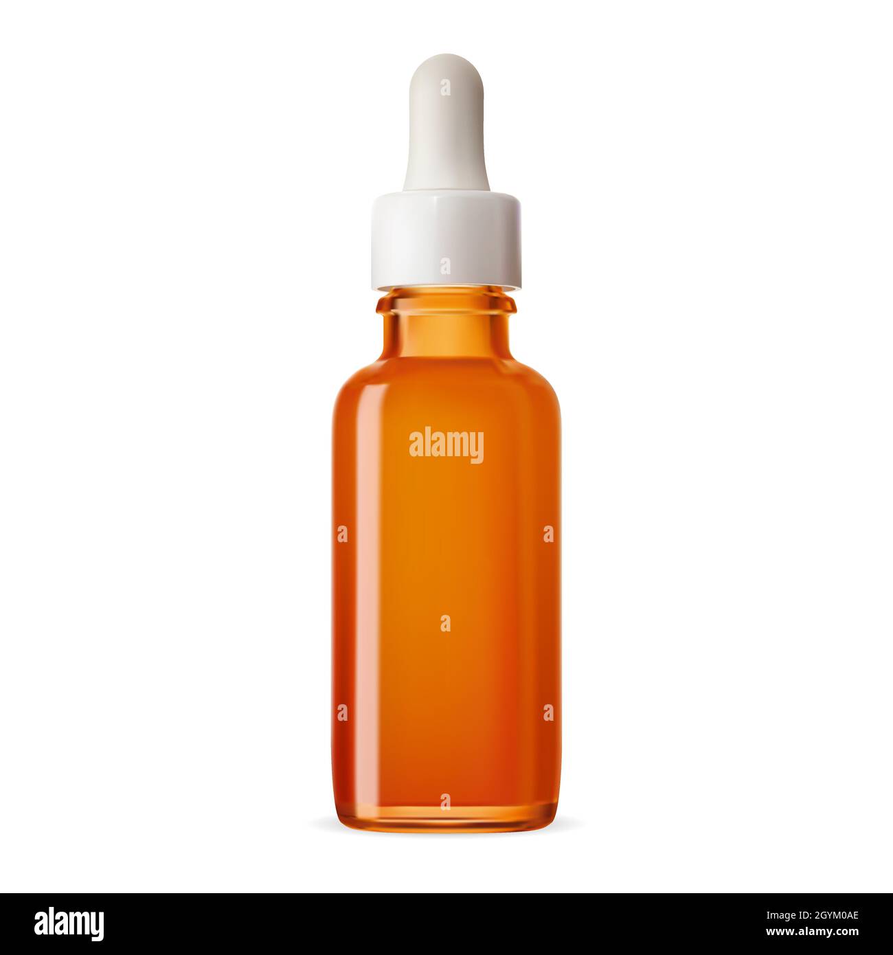Dropper bottle. Amber glass essential oil bottle mockup. Brown ...