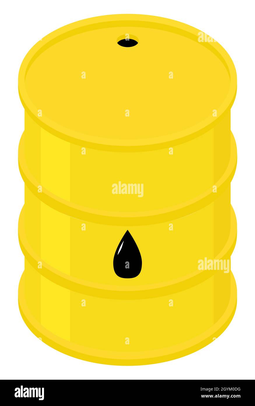 Oil yellow barrel icon isolated on white. Isometric vector petroleum ...