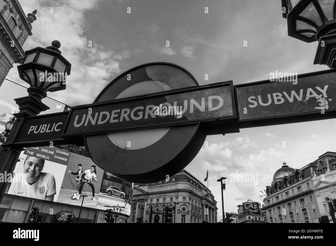 London Underground Sign Black And White