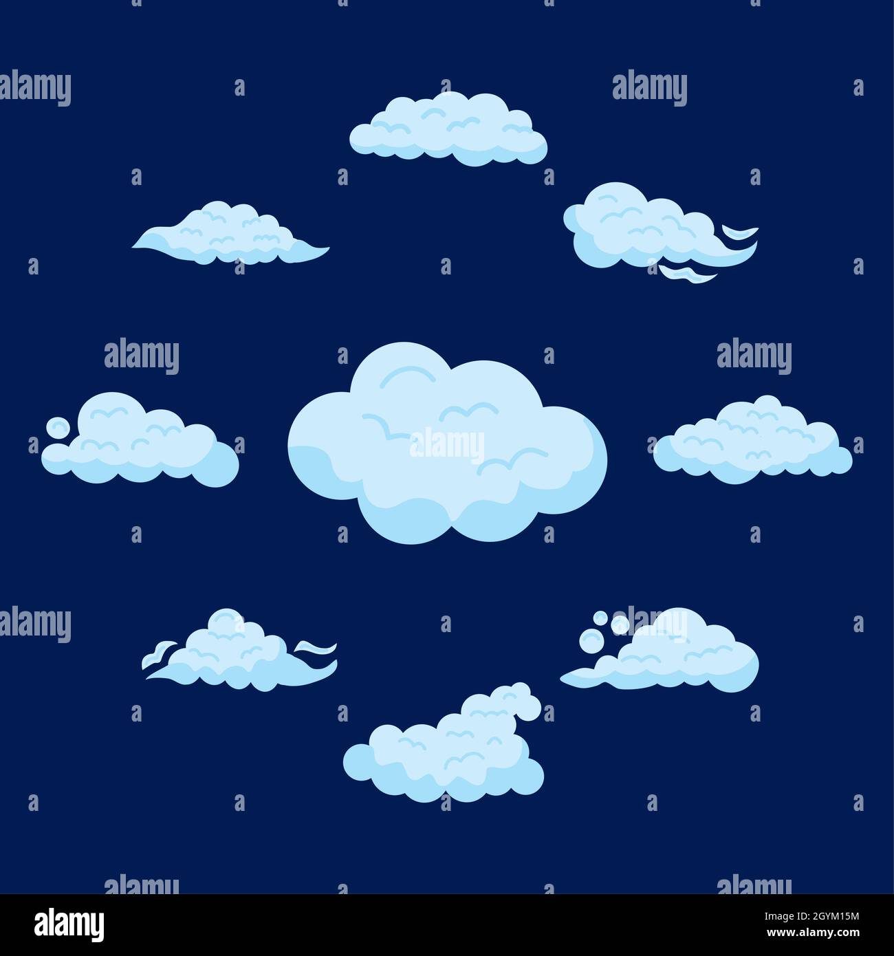 clouds sky set nine icons Stock Vector Image & Art - Alamy