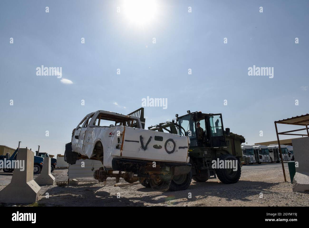Senior Airman Jeffrey Cleveland, a vehicle operator with the 379th ...