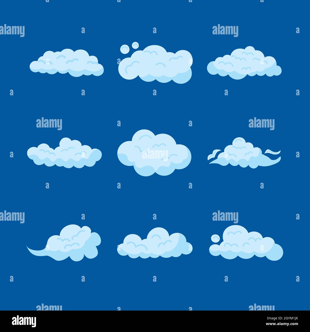 nine clouds sky set icons Stock Vector Image & Art - Alamy
