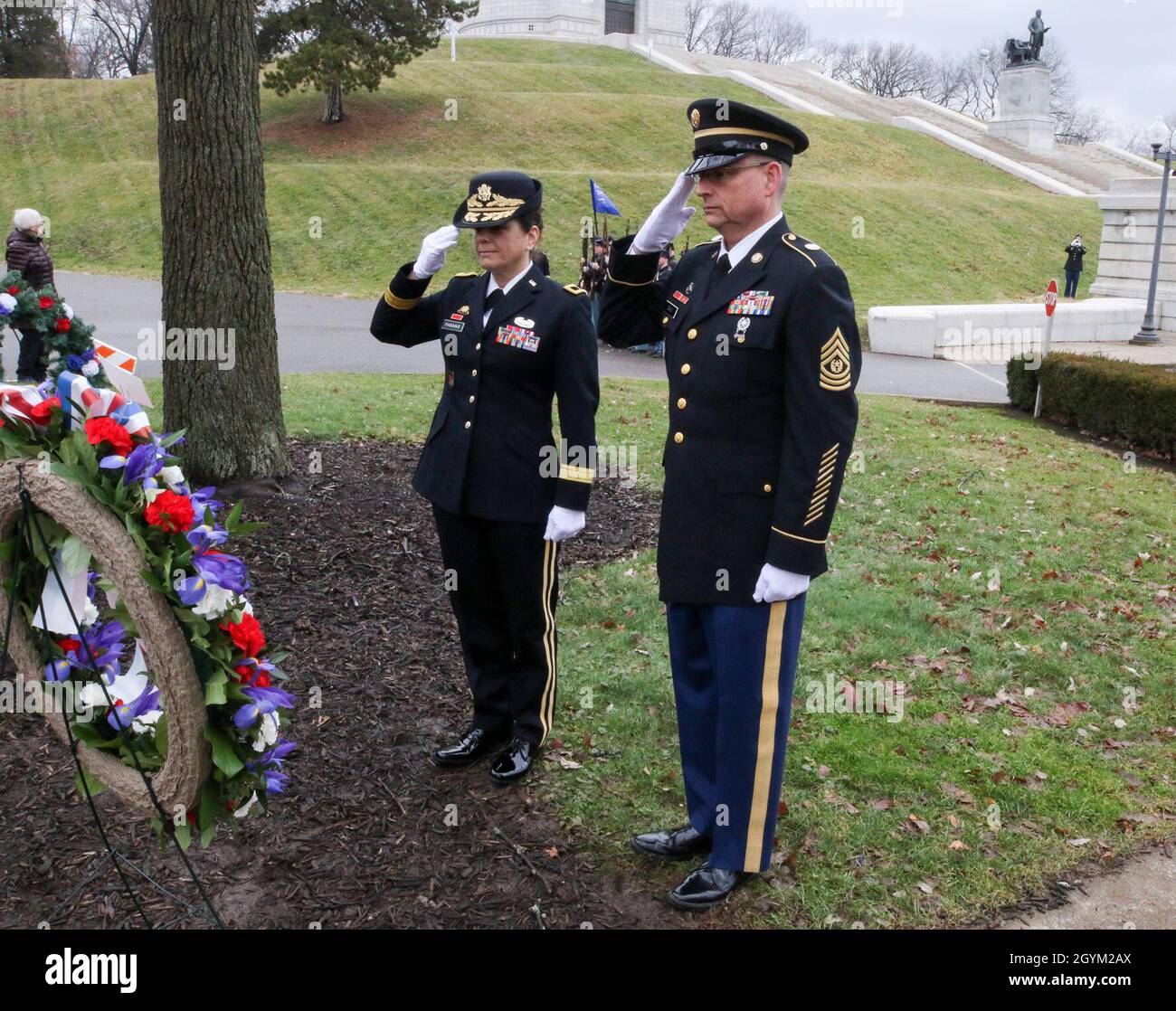 CANTON, Ohio – Brigadier Gen. Cheryn Fasano, left, commander of the ...