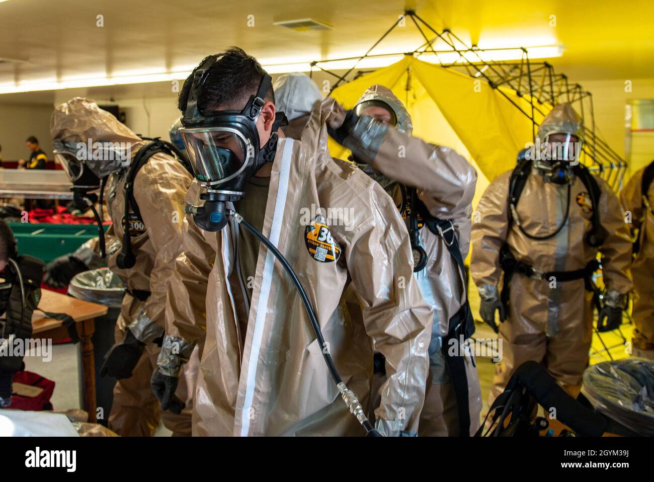US Army Pfc. Benjamin Ruehs with the 102nd CERFP, Oregon National Guard ...