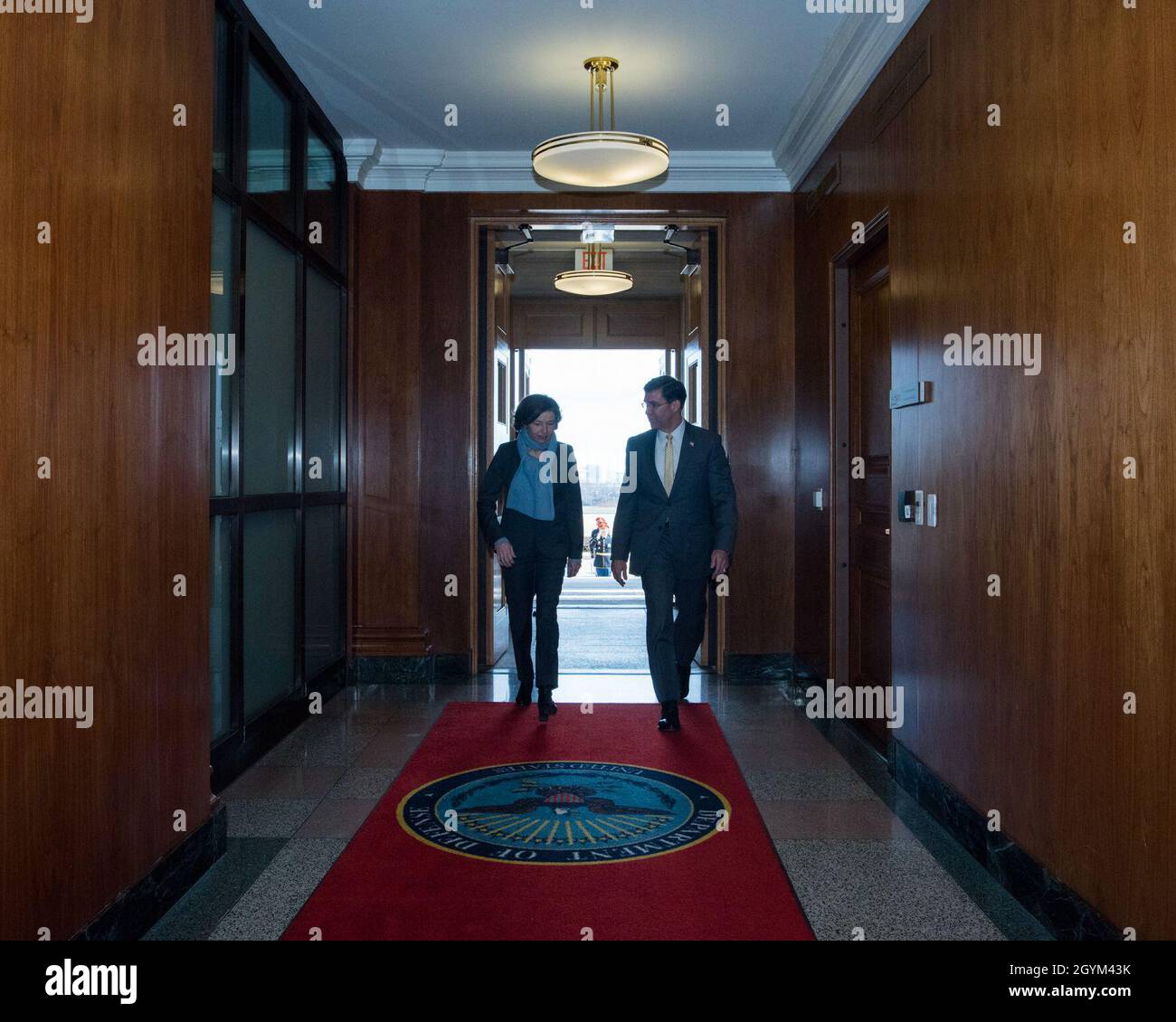 Defense Secretary Mark T. Esper holds a bilateral meeting with French ...