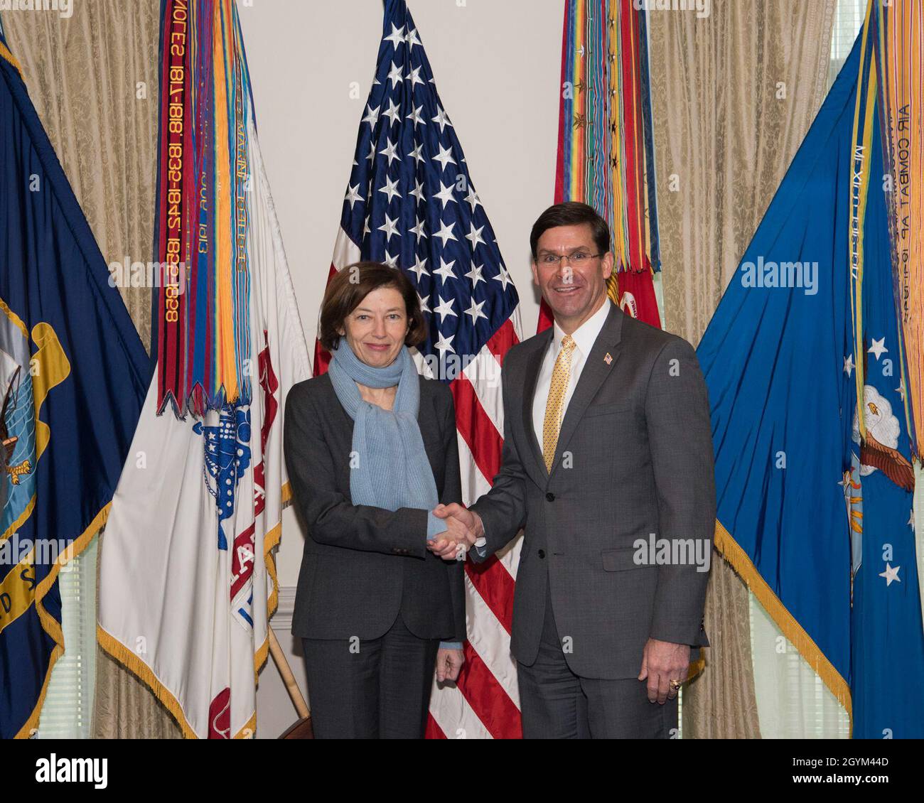 Defense Secretary Mark T. Esper holds a bilateral meeting with French ...