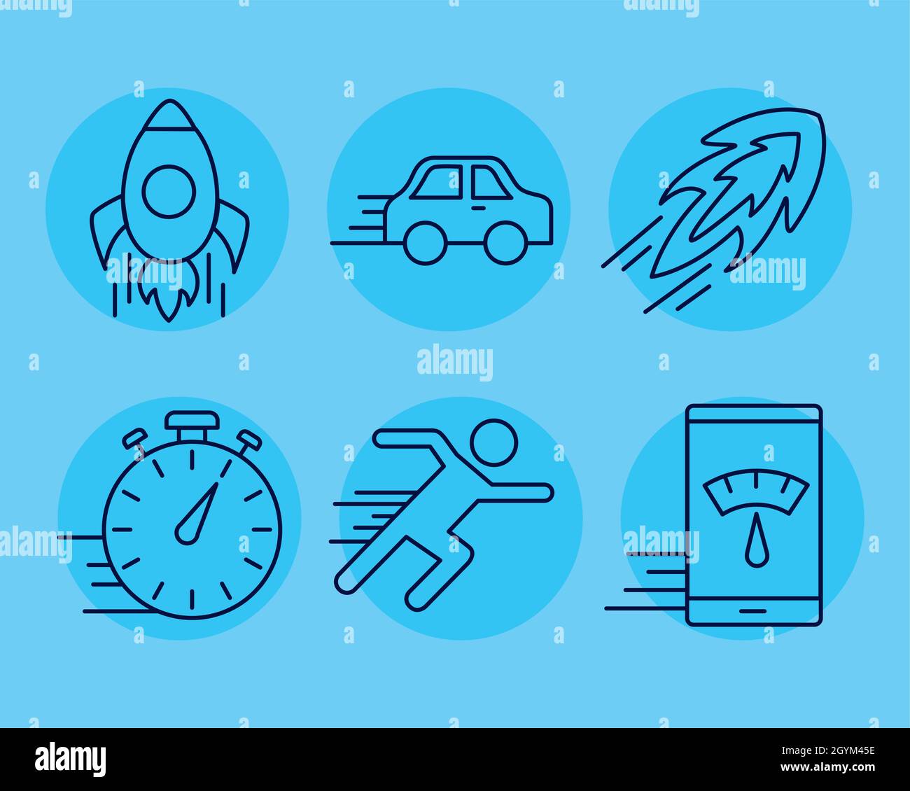 six speed line style set icons Stock Vector Image & Art - Alamy
