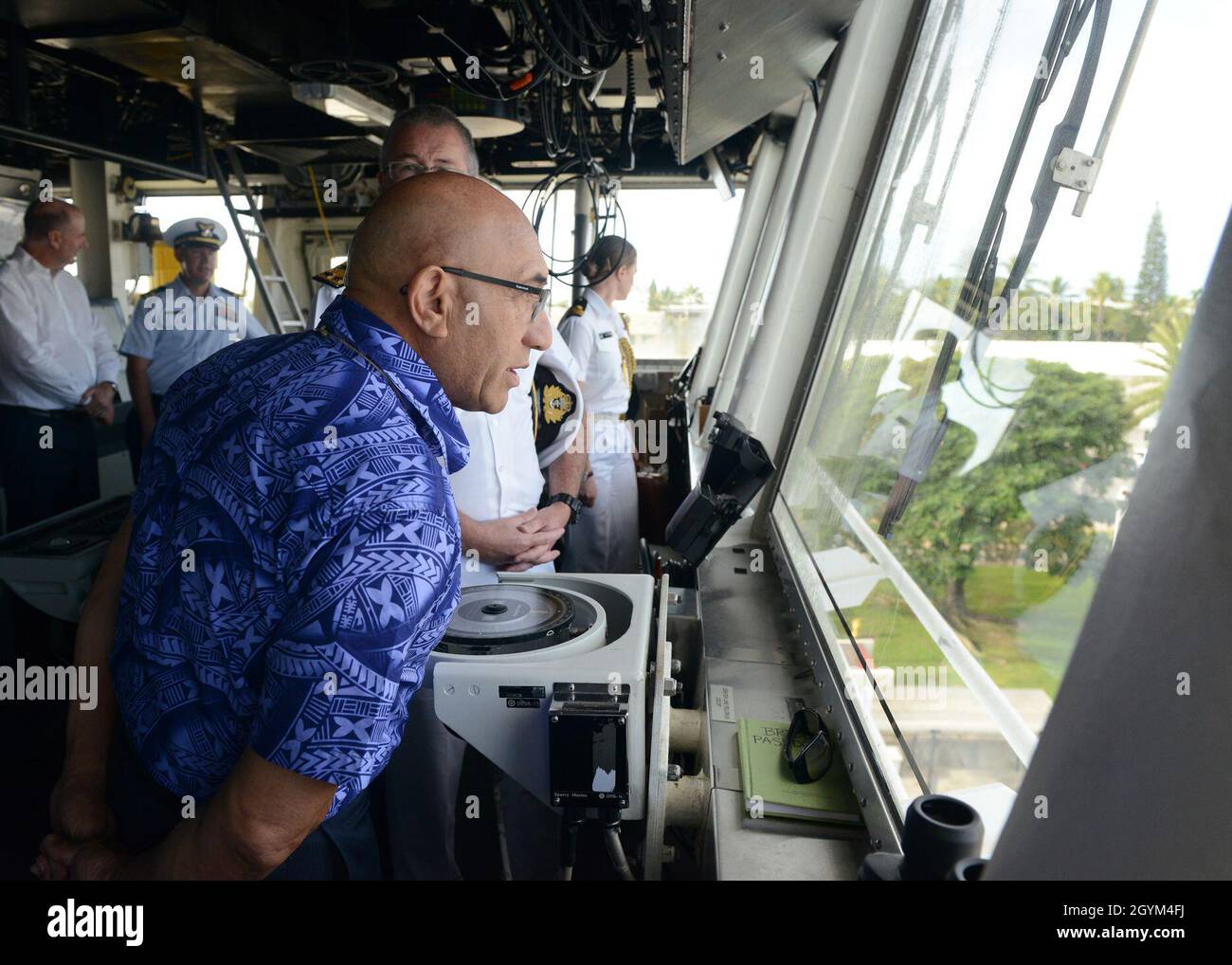 The Honorable Ron Mark, the New Zealand Minister of Defense, looks out ...