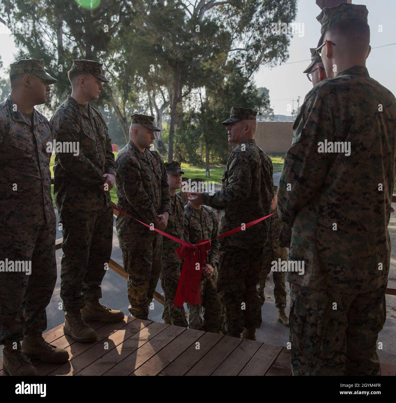 U.S. Marine Brig. Gen. Dan Conley, center, the commanding general of ...
