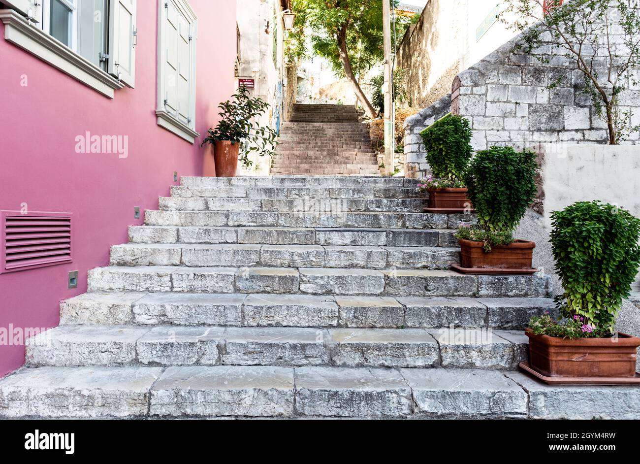 Traditional Marble Steps in Nafplion Peloponnese Greece Stock Photo - Alamy