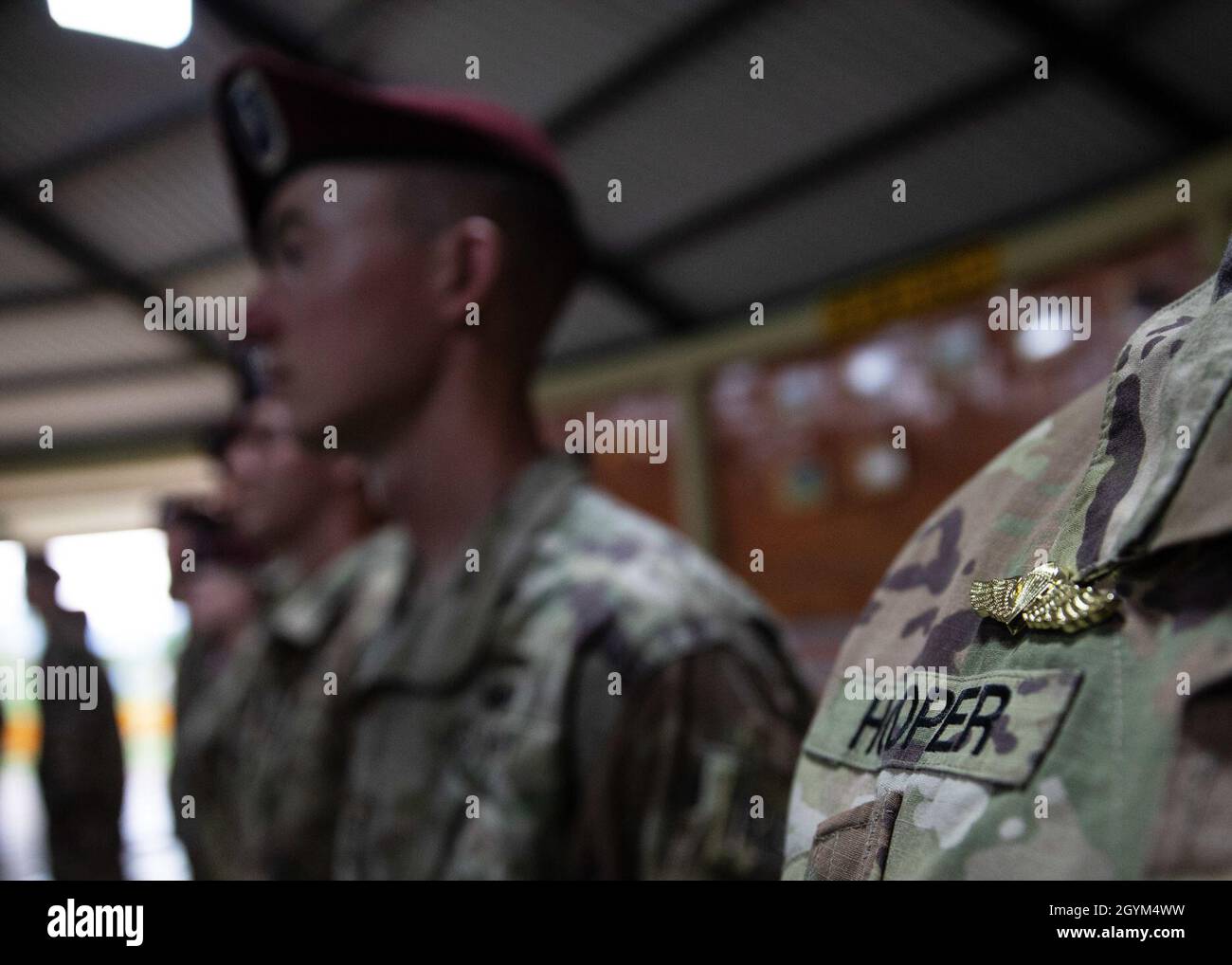 Paratroopers assigned to the 82nd Airborne Division proudly display ...