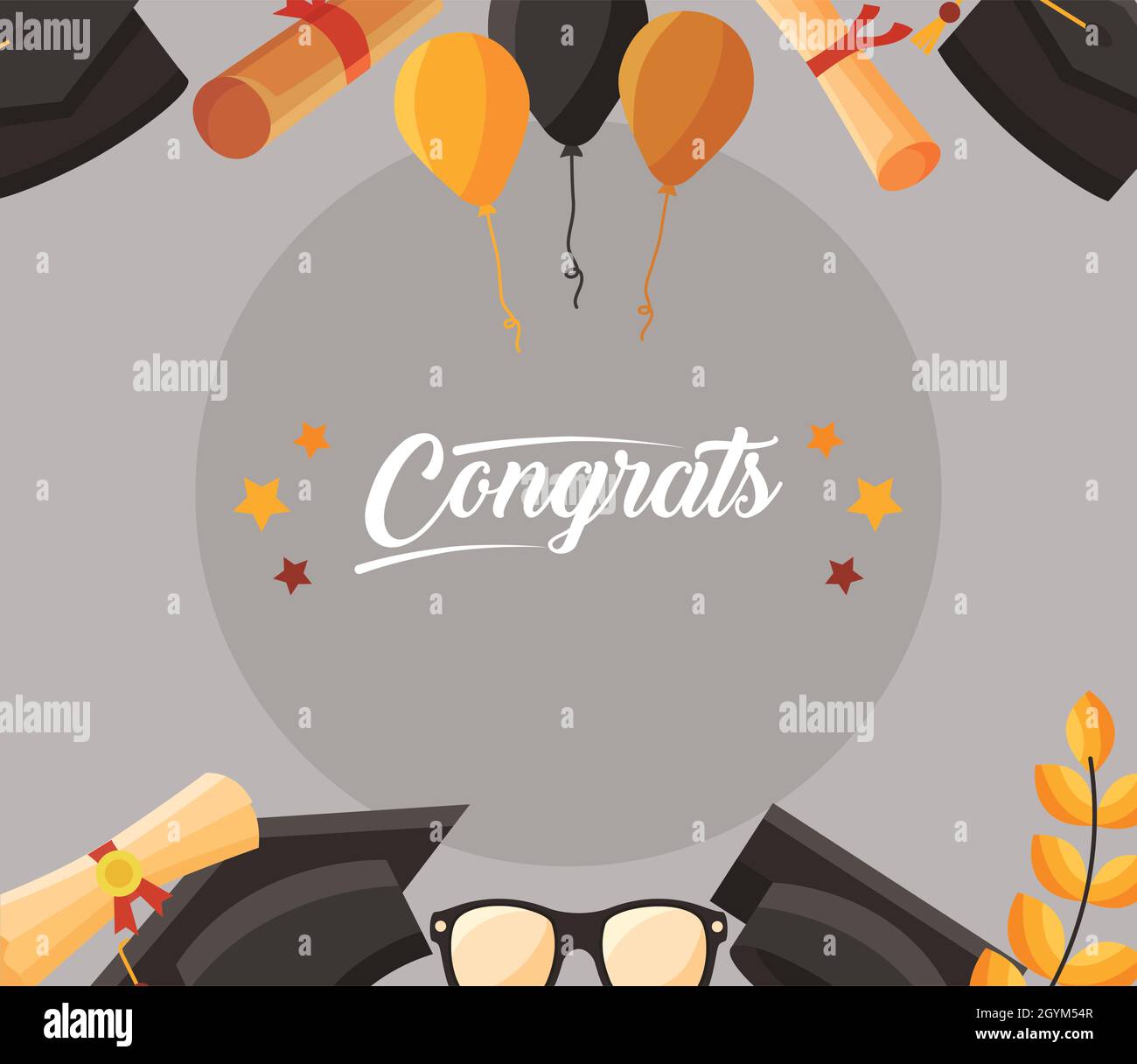 Graduation frame set icons hi-res stock photography and images - Alamy