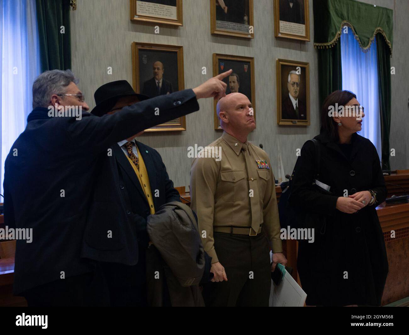 Lt. Col. Daniel Rosenberg, center, commanding officer of the Logistic ...