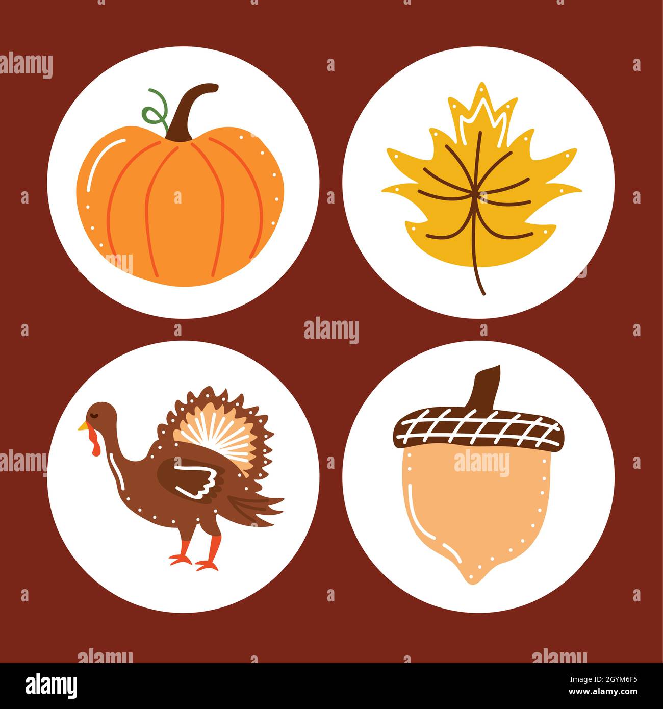 four thanksgiving celebration set icons Stock Vector Image & Art - Alamy