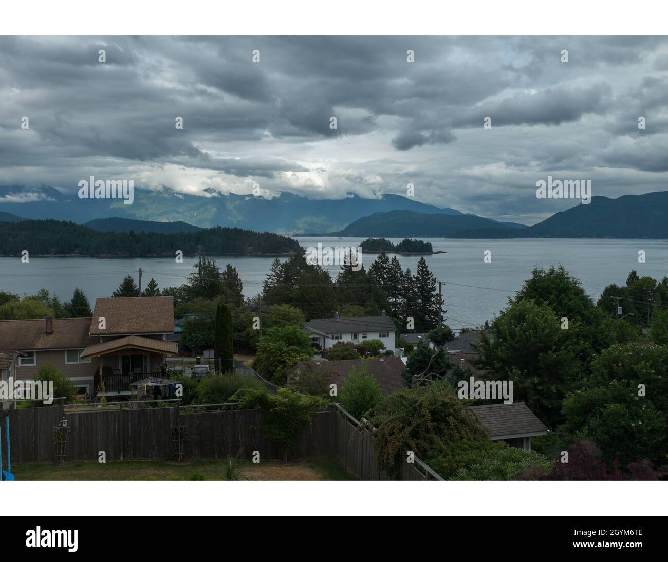 The view of Howe Sound, looking towards Horseshoe Bay from Langdale, BC ...