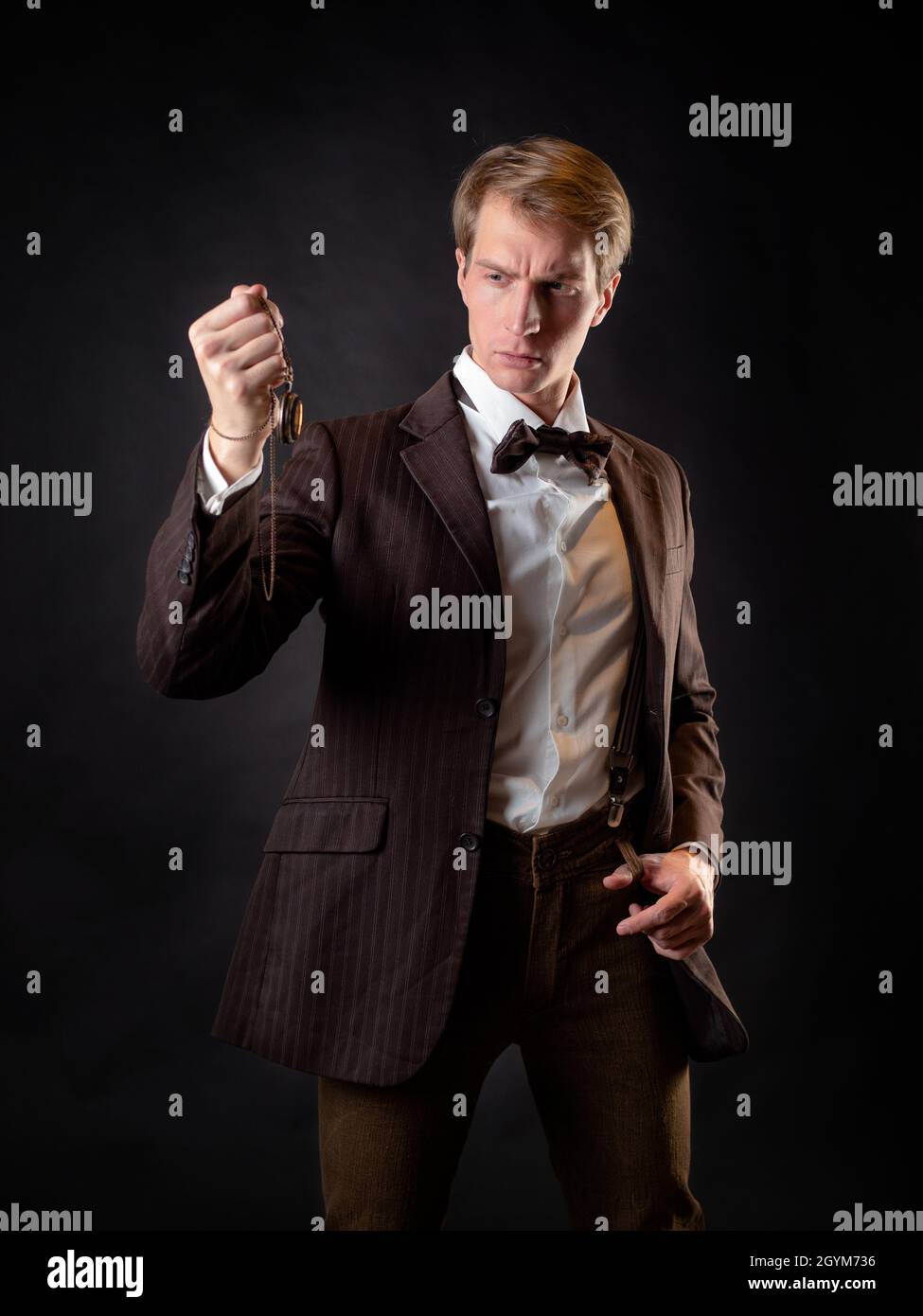 An intelligent gentleman in the Victorian style. Vintage retro suit ...