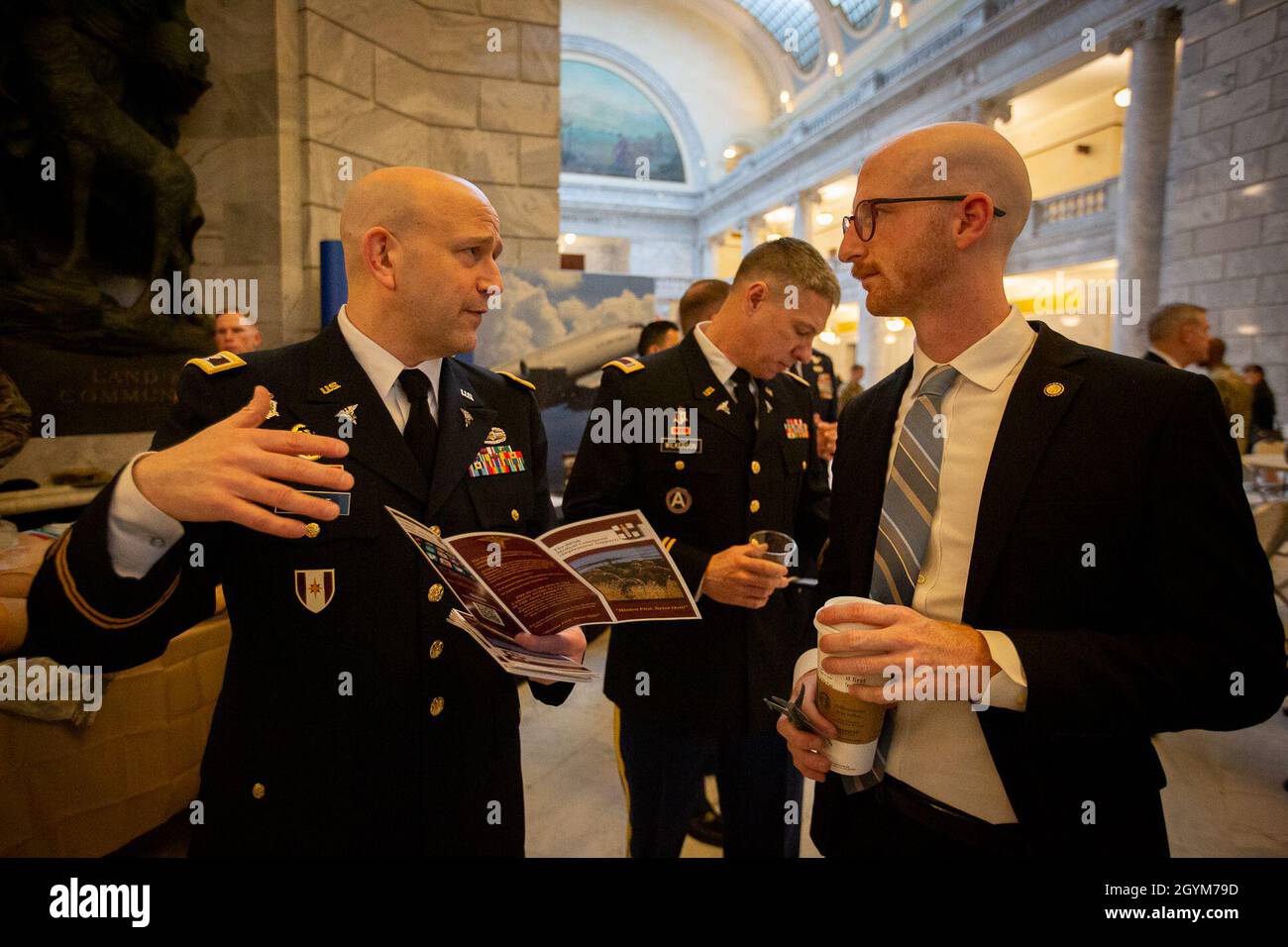 Col. Joel Grant, Chief of Staff, 807th MC(DS), explains the size and ...