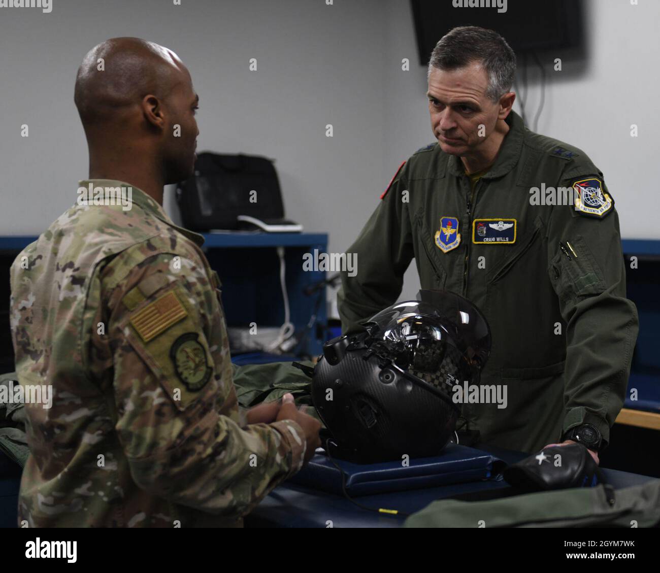 U.S. Air Force Staff Sgt. Nicholas Ferrari, aircrew flight equipment technician assigned to the ...