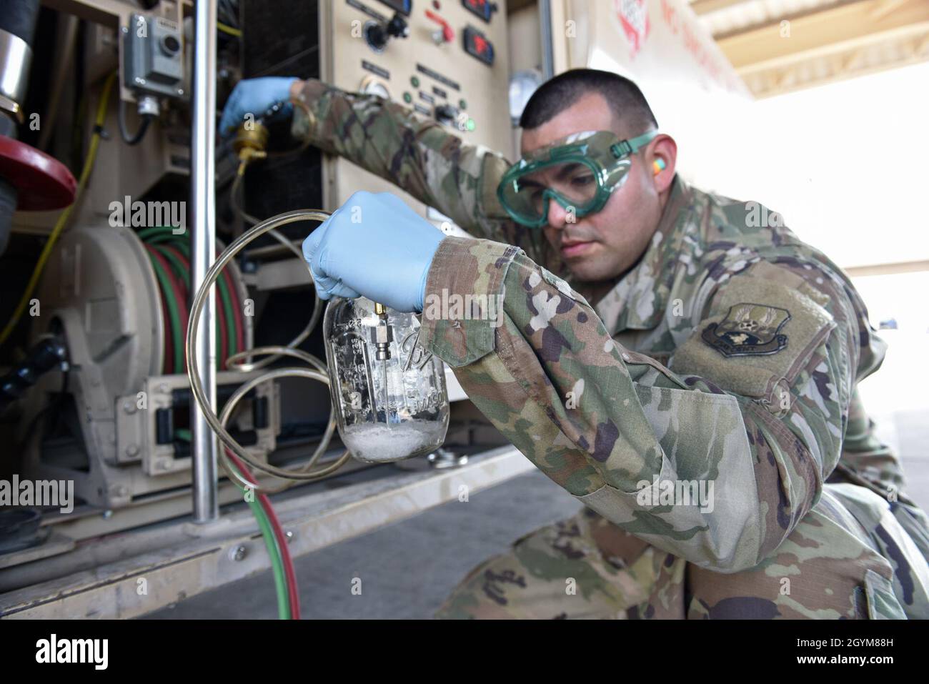 Staff Sgt. Armando Velasquez, a fuels lab technician with the 379th ...