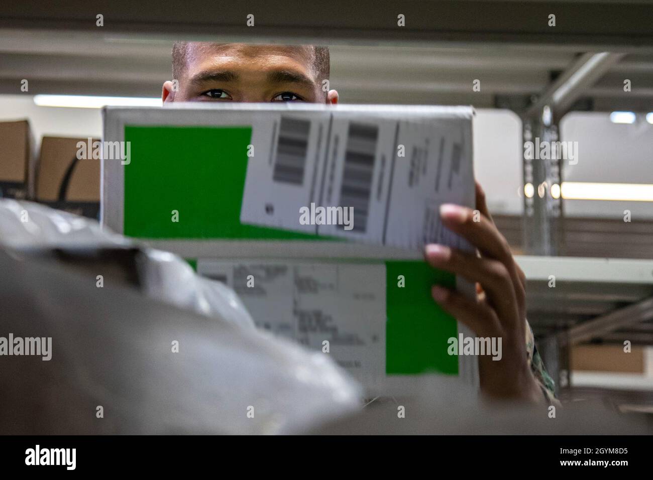 U.S. Marine Corps Lance Cpl. Dalvin Stewart, a postal clerk with ...