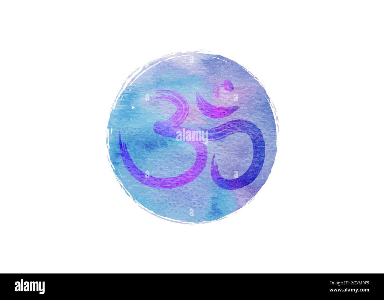 Om, Aum colorful symbol, watercolor style. Om ink icon Chinese ...
