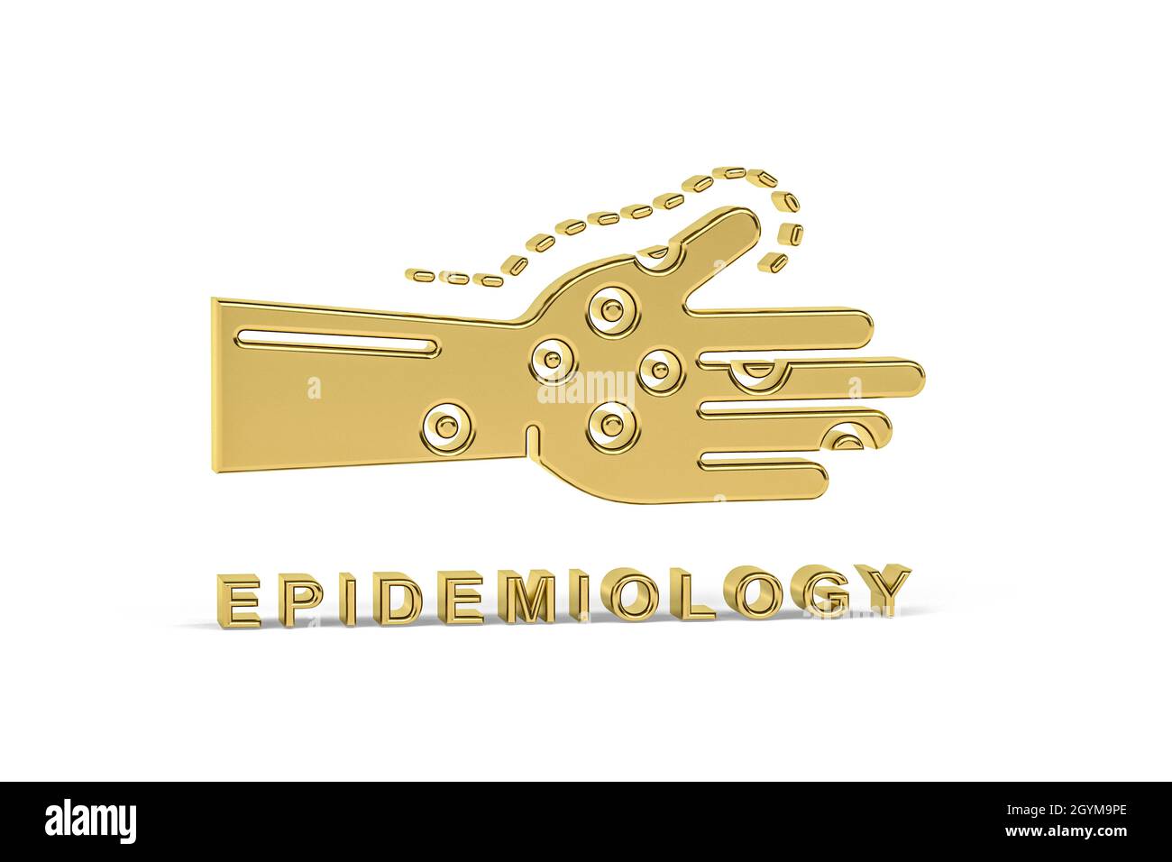 Golden 3d epidemiology icon isolated on white background - 3d render ...