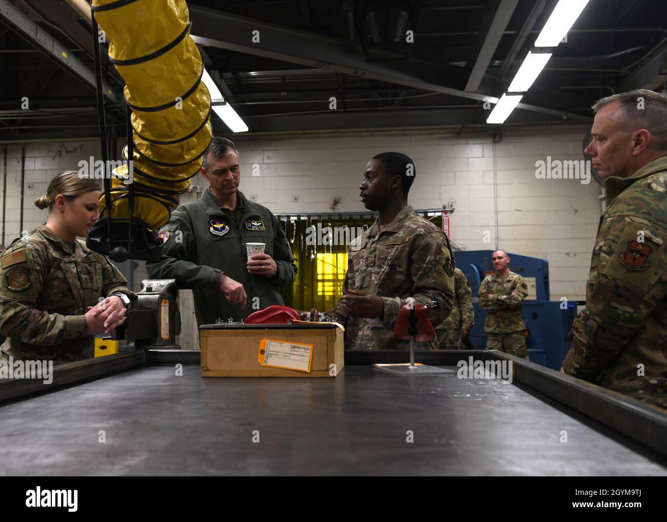 U.S. Air Force Airmen assigned to the 33rd Maintenance Squadron brief U ...