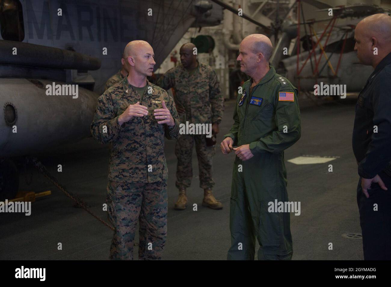 EAST CHINA SEA (Jan. 29, 2020) Col. Robert Brodie, left, commanding ...