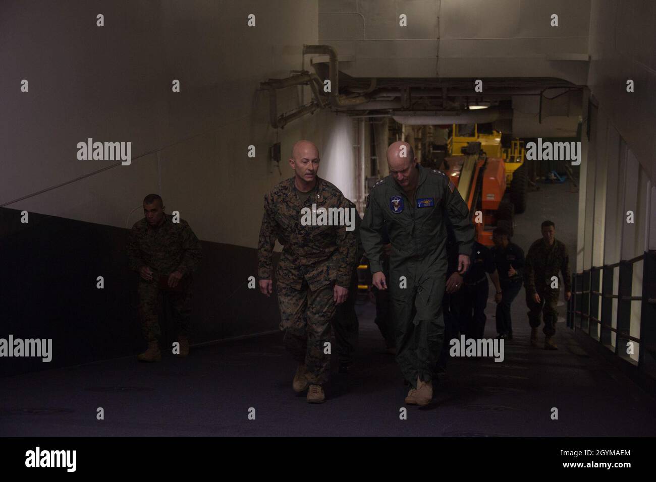 EAST CHINA SEA (Jan. 29, 2020) Col. Robert Brodie, left, commanding ...