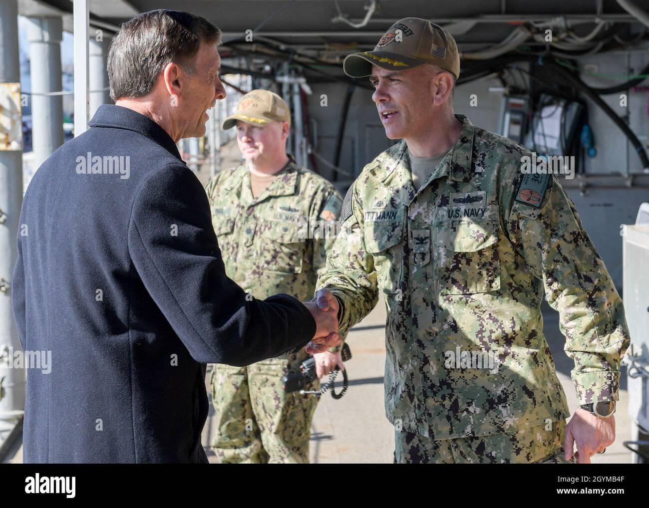 Capt. Anthony Littmann, commanding officer of he Ticonderoga-class ...
