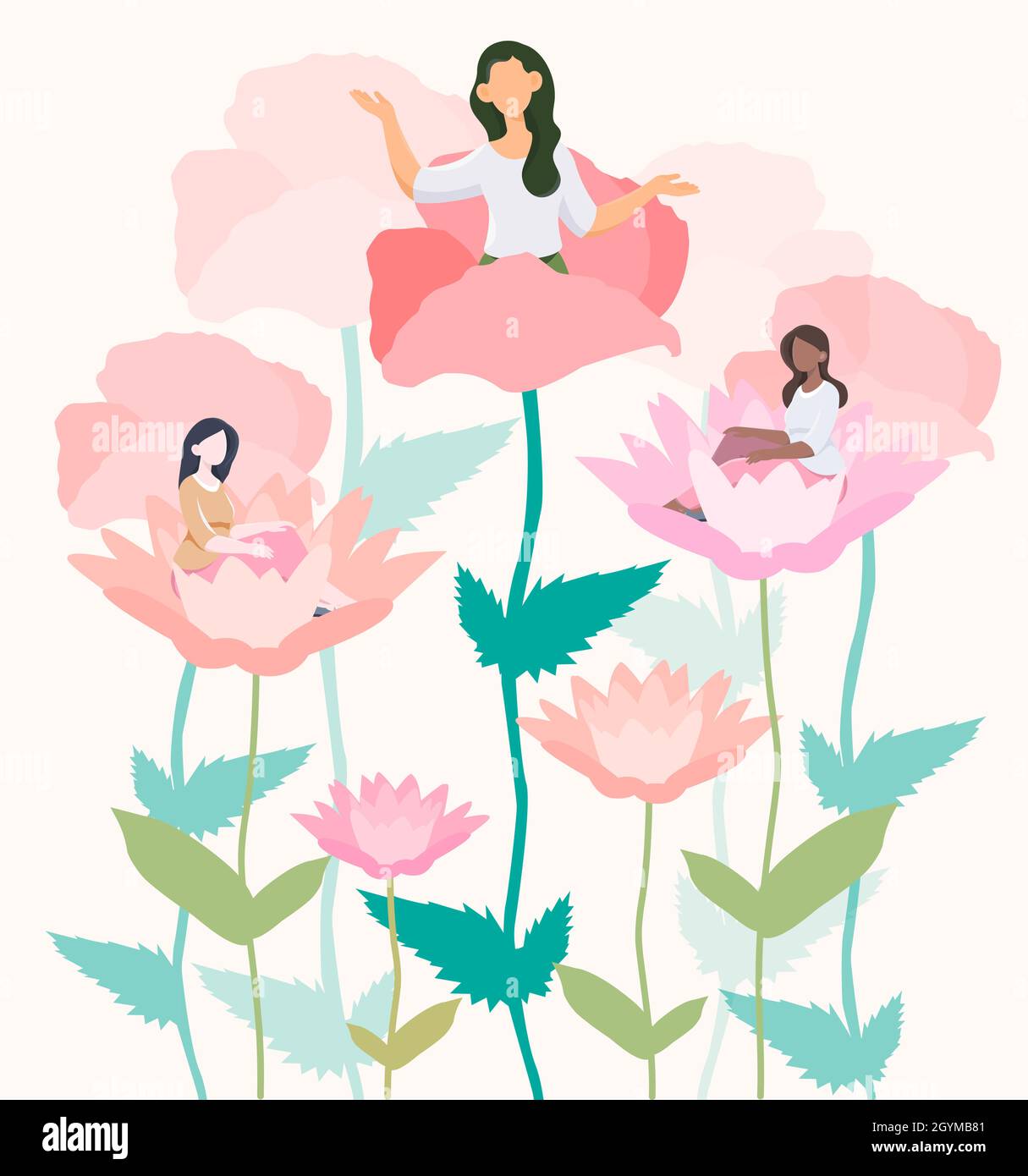 Romantic girls beautiful girl Stock Vector Images - Alamy